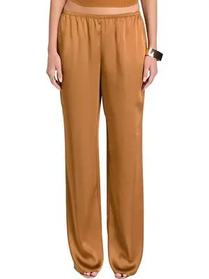 SEROYA SEROYA Lillian Satin Wide Leg Pants Dune