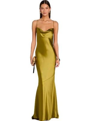 Retrofete Lukka Satin Gown - Basil