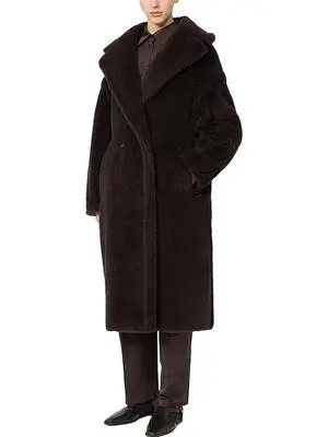 Max Mara Max Mara Tedgirl Faux Fur Coat Dark Brown