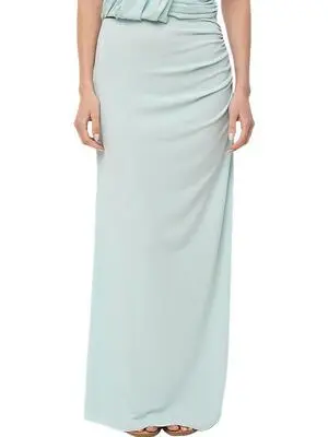 THE BURGESS COLLECTION The Viv Ruched Maxi Skirt - Sky
