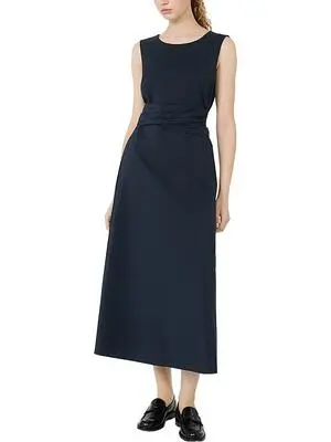 Max Mara Wkdgentile Ruched Waist Dress - Navy