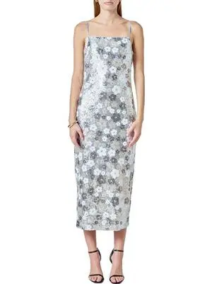 Endless Rose Sequin Sleeveless Maxi Dress - Silver