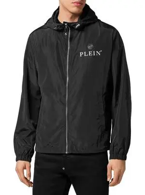 Philipp Plein Zip-up Hooded Jacket - Black