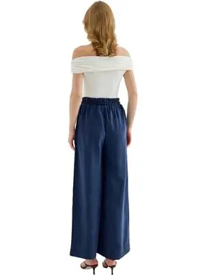 MONLICIA Calira Modal Wide Leg Pants - Blue
