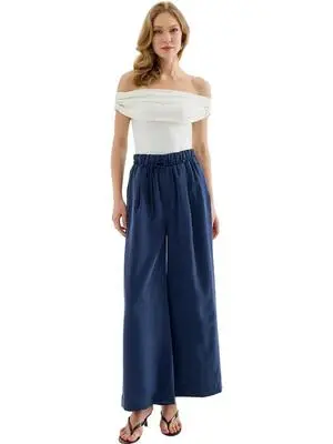 MONLICIA Calira Modal Wide Leg Pants - Blue