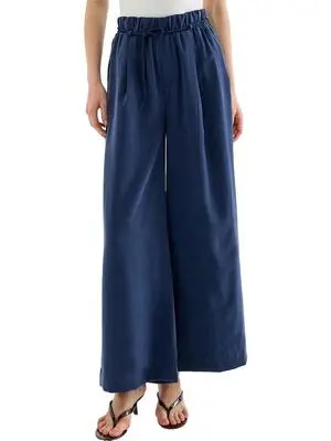 MONLICIA Calira 100% Modal High-waist Wide-leg Pants - Blue