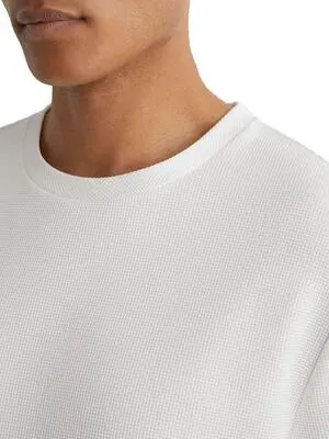 REISS Cole Textured Modern-fit Crew-neck T-shirt - White