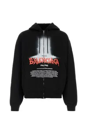 Balenciaga Cotton Hoodie - Black