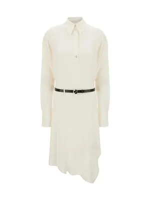 Coperni Asymmetrical Hem Shirt Dress With Belt - Multicolor