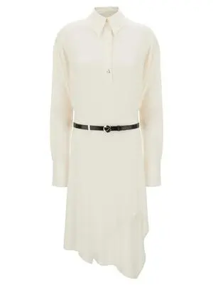 Coperni Asymmetrical Hem Shirt Dress With Belt - Multicolor