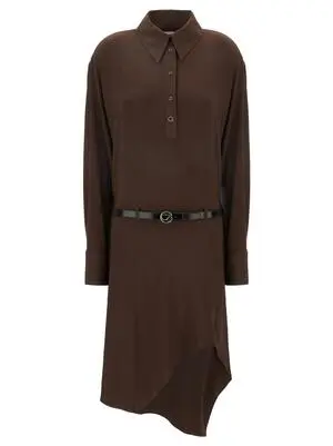 Coperni Long Sleeve Belted Dress - Multicolor