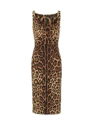 Dolce & Gabbana Leopard Print Dress - Multicolor