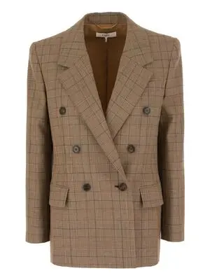 Chloé Double-breasted Plaid Blazer - Multicolor