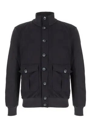 Herno Ribbed Jacket With Stand Collar - Multicolor