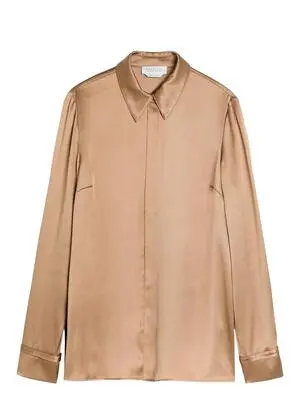Gabriela Hearst Cruz Silk Shirt - Camel