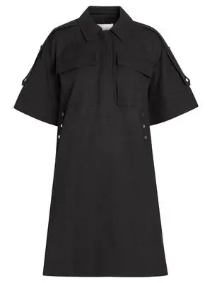 3.1 Phillip Lim Cotton-blend Mini Shirt Dress - Navy