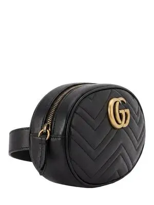 Gucci Gg Marmont Quilted Belt Bag - Black