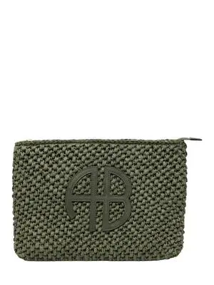 ANINE BING Woven Logo Pouch - Green