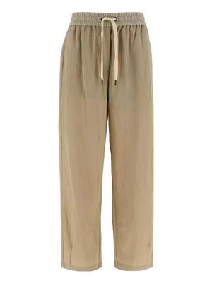 Brunello Cucinelli Straight-leg Drawstring Trousers - Nude