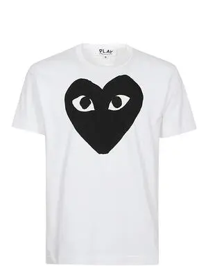 Play Comme Des Garcon Heart-print T-shirt - White