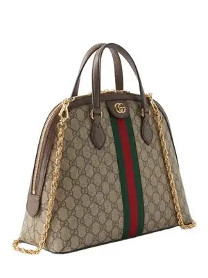 Gucci Ophidia Gg Medium Top Handle Bag - Beige/ebony