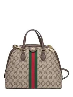 Gucci Ophidia Gg Medium Top Handle Bag - Beige/ebony