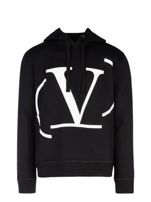 Valentino Garavani Vlogo Print Hoodie - Black