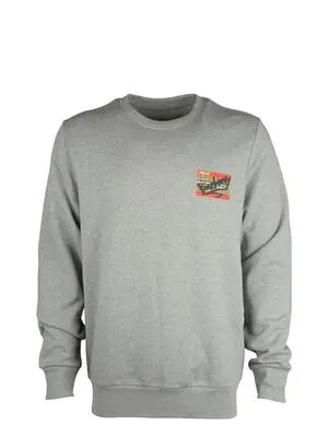 Burberry Long-sleeved Crew Neck Sweater With Printed Logo Detail - Gray