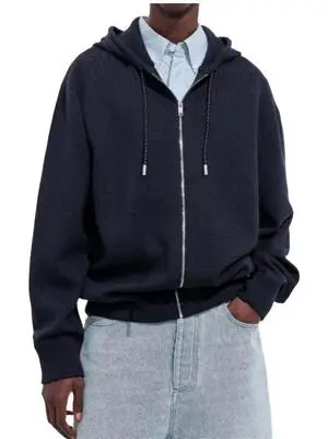 BOTTEGA VENETA Bottega Veneta Double Wool Zip-Up Hoodie