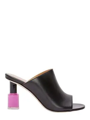 Loewe Nail Polish Mule In Calfskin - Black