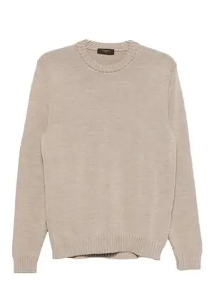 ZANONE Ribbed-knit Wool Crew Neck Jumper - Nude