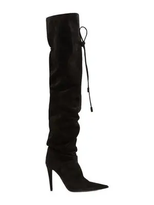GIUSEPPE ZANOTTI Desire Suede Thigh High Boots - Black