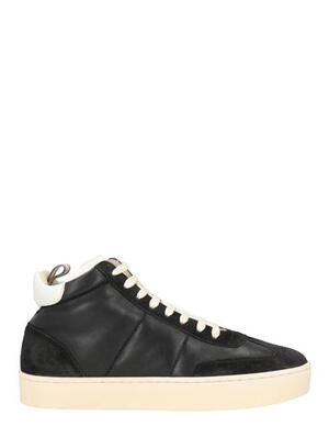 Officine Creative High Top Leather And Suede Sneakers - Black