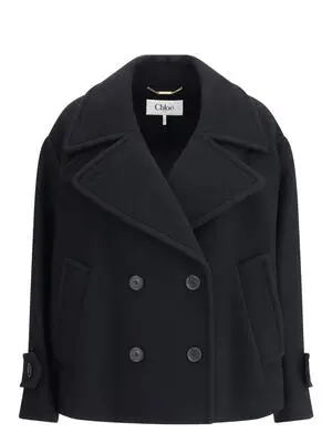 Chloé Oversized Short Coat - Black