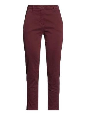 MANILA GRACE Pants Burgundy Size Cotton, Elastane - Red