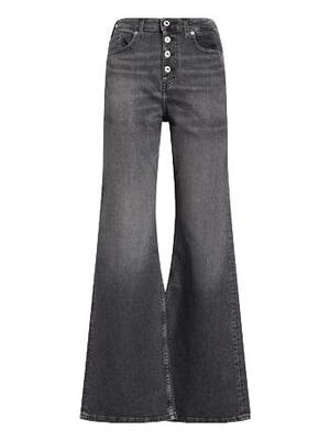 Karl Lagerfeld Cotton And Elastane Flared Jeans - Black