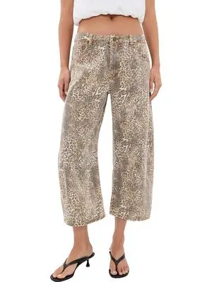 Lioness Horseshoe Cropped Jeans - Leopard