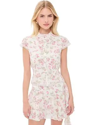 WAYF Talia Top - Garden Raspberry