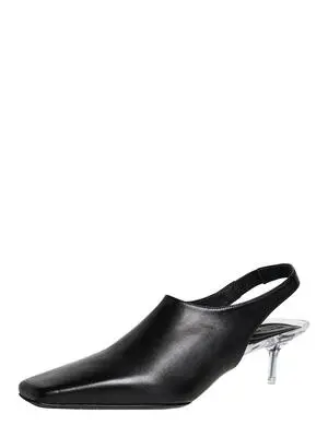 COURREGES Transparent Kitten-heel Slingbacks - Black