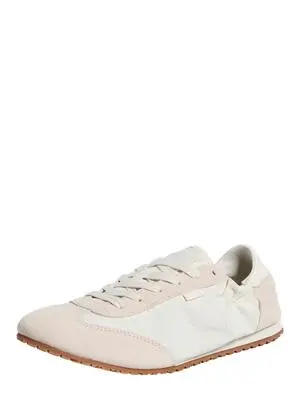 VANS Low Top Ballet Sneakers With Suede Trim - Marshmallow