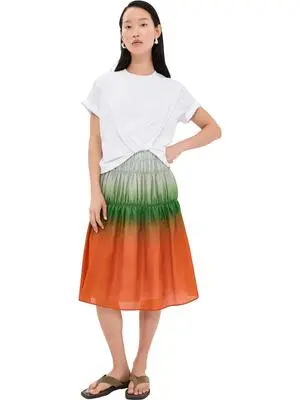 3.1 Phillip Lim Ombre Voile Skirt Dress - White/flame Multi