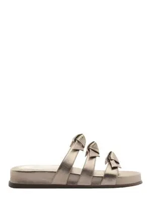 ALEXANDRE BIRMAN Alexandre Birman Lolita Pool Flat Leather Sandals With Bow Detailing