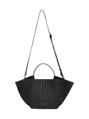 Écotorie Écotorie Austin Small Woven Leather Bag Black