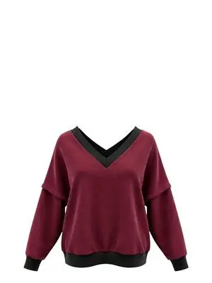 BEIRA Victoria V-neck Sweatshirt - Red