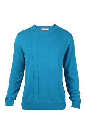 LA GRANNI Cable Crewneck Pullover - Blue