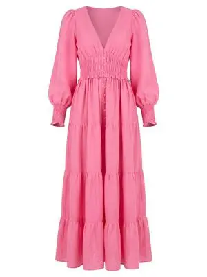 Yumi Kim Georgia Linen Maxi Dress - Pink