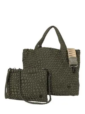 PRENELOVE Large Woven Tote - Green