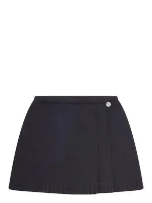 LA GRANNI Centimos Skirt In Ribbed Knit - Black