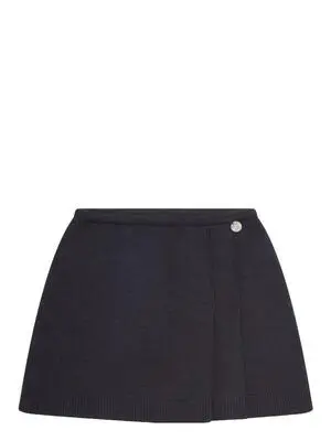 LA GRANNI Centimos Skirt In Ribbed Knit - Black