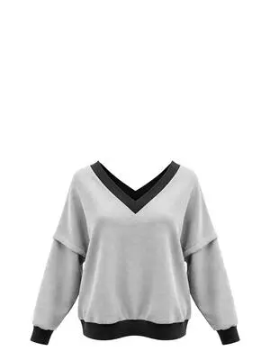 BEIRA Victoria V-neck Sweatshirt - Grey